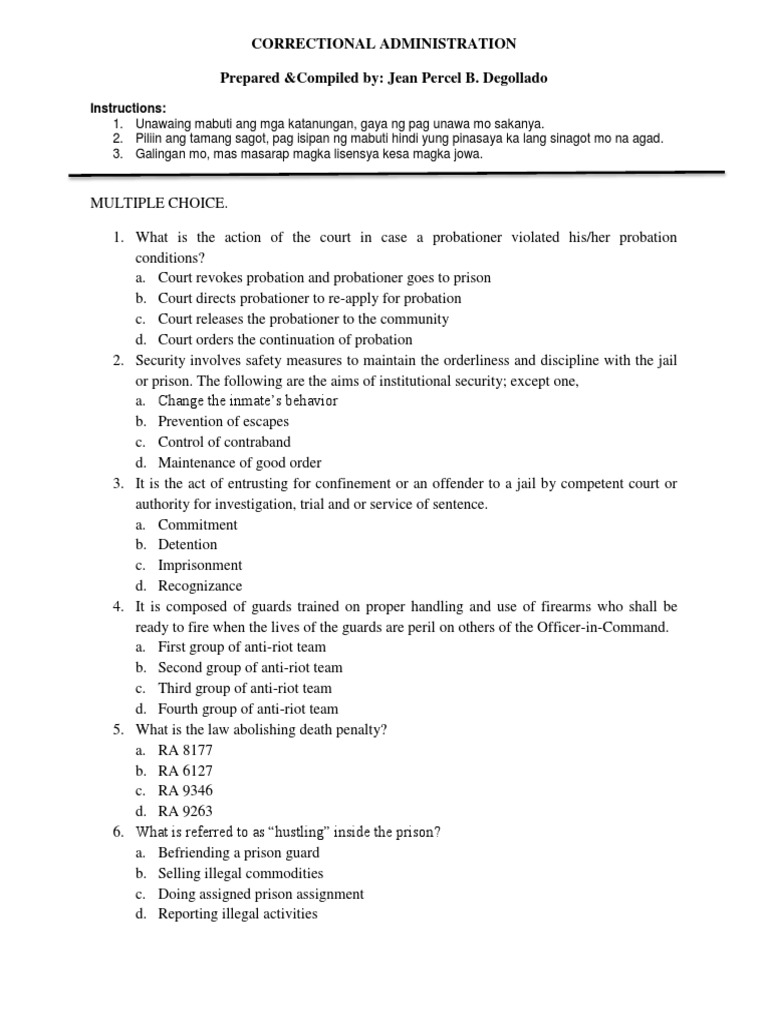 Correctional Administration Blank | PDF | Prison | Pardon