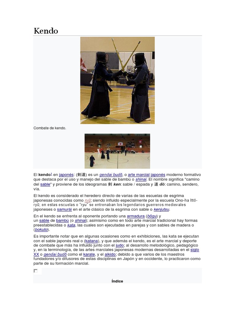Kendo | PDF | Deportes de combate | Artes marciales japonesas
