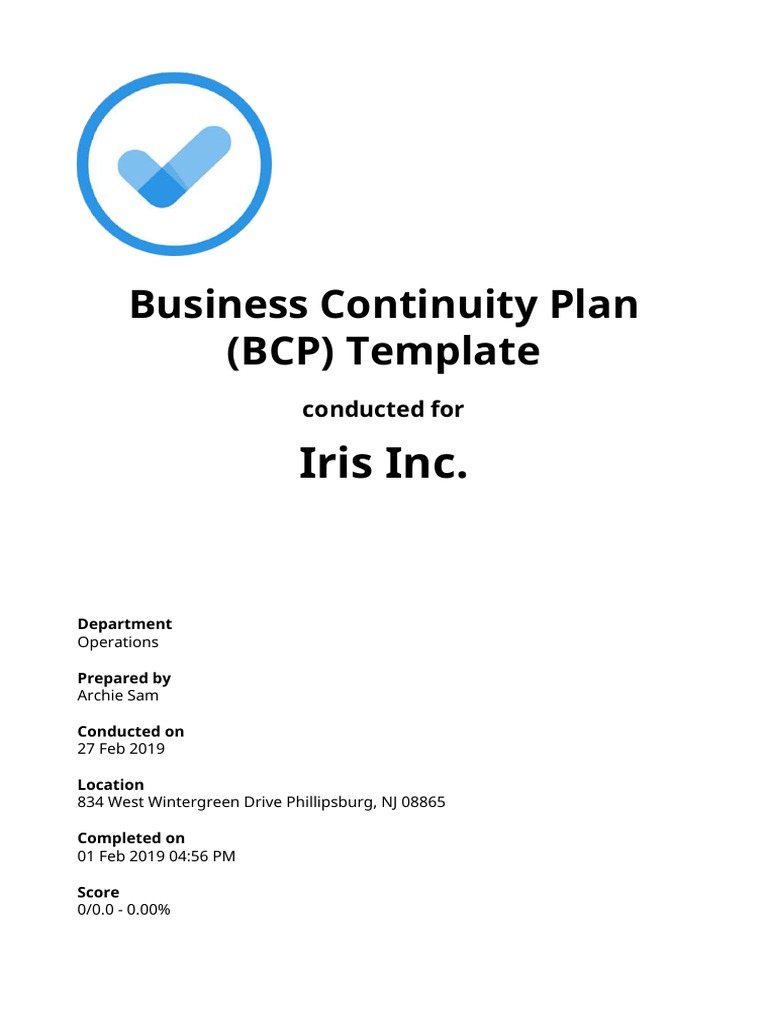 Business Continuity Template Report | PDF | Business | Business (General)