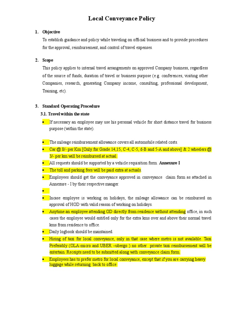 Local Conveyance Policy | PDF | Fuel Economy In Automobiles | Taxicab