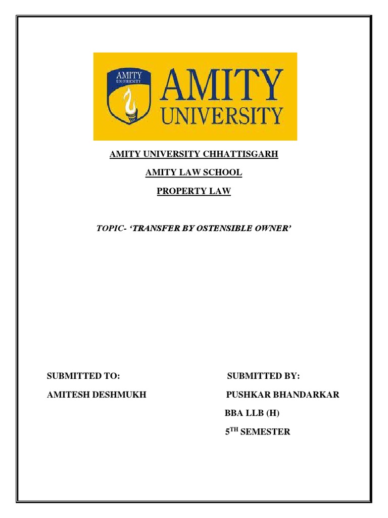 Property Law: Ostensible Owner | PDF | Ethical Principles