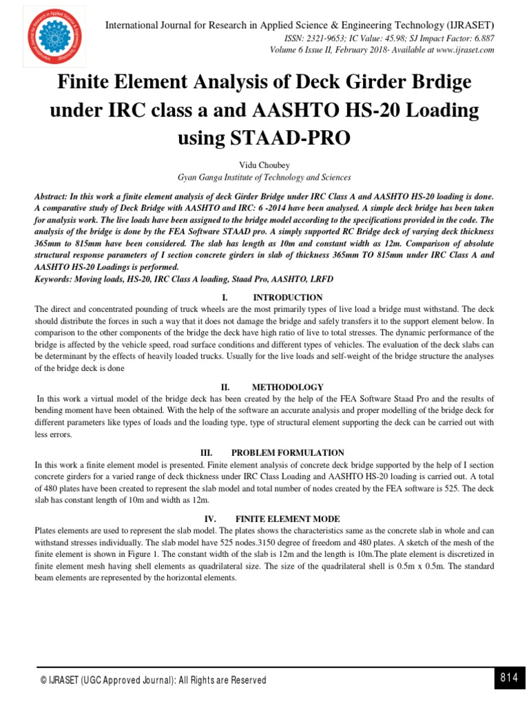 Finite Element Analysis of Deck Girder Brdige | PDF | Finite Element ...