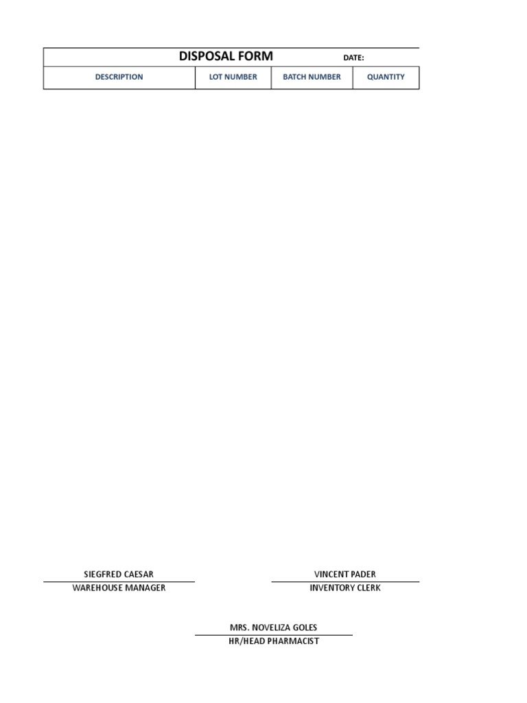 Disposal Form | PDF