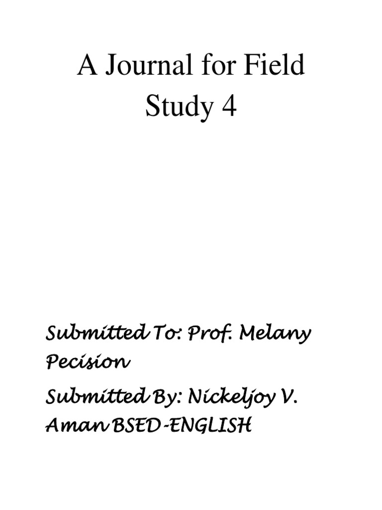 A Journal For Field Study 4 | PDF | Science & Mathematics