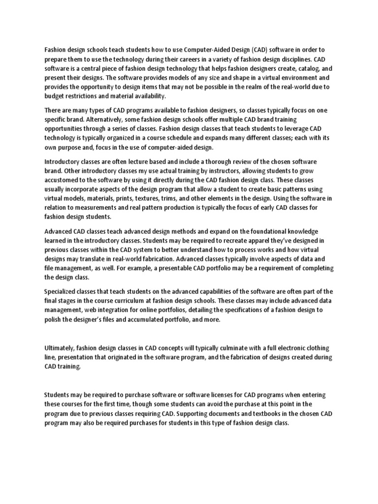 CAD Fashion Designing | PDF | Computer Aided Design | Design