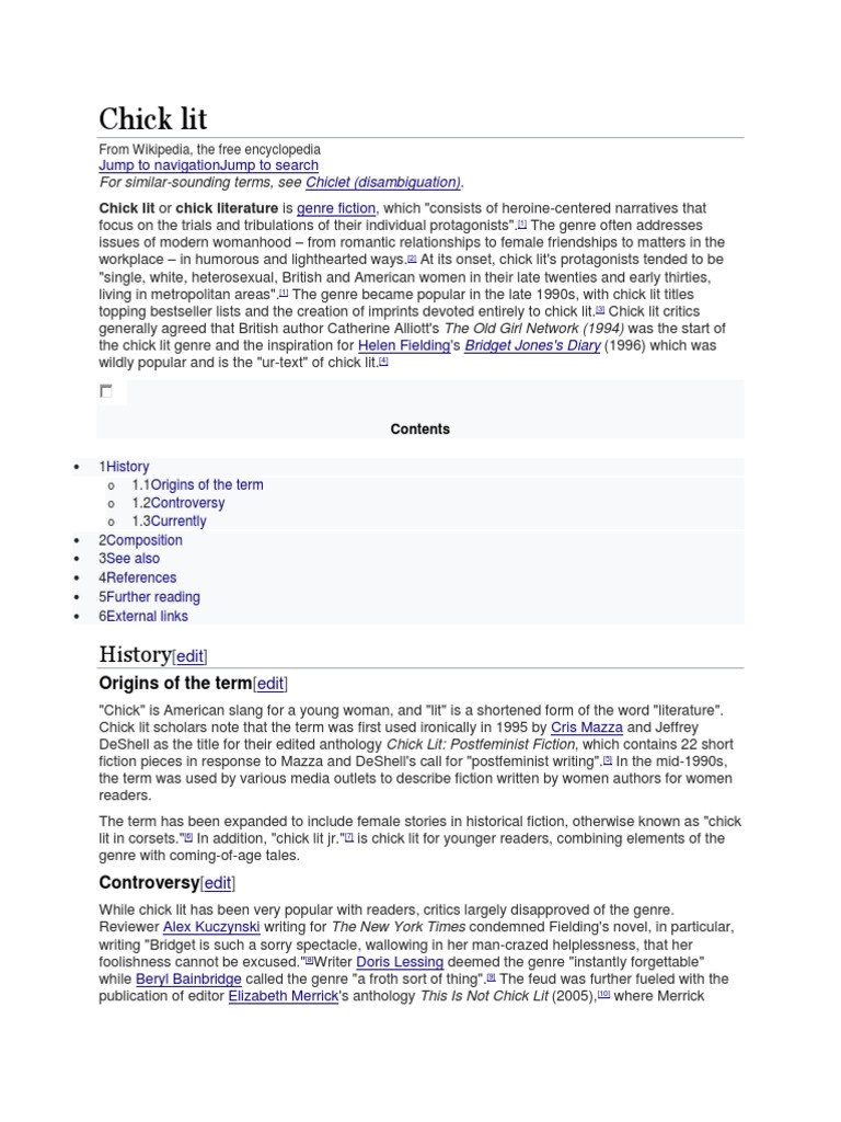 Chick Lit: History | PDF