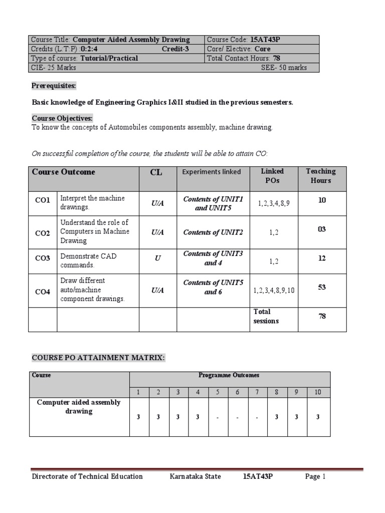 Computer Aided Assembly Drawing PDF | PDF | Computer Aided Design | Drawing