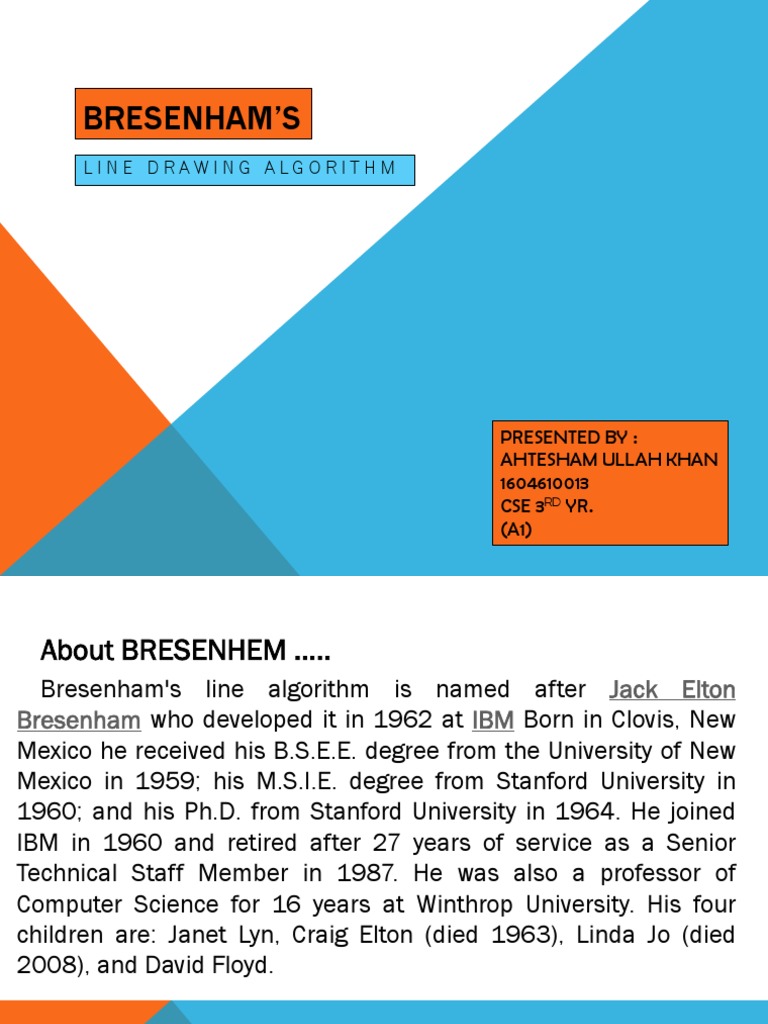 Bresenham'S: Line Drawing Algorithm | PDF | Areas Of Computer Science ...