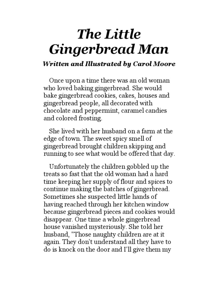 The Little Gingerbread Man Story | PDF