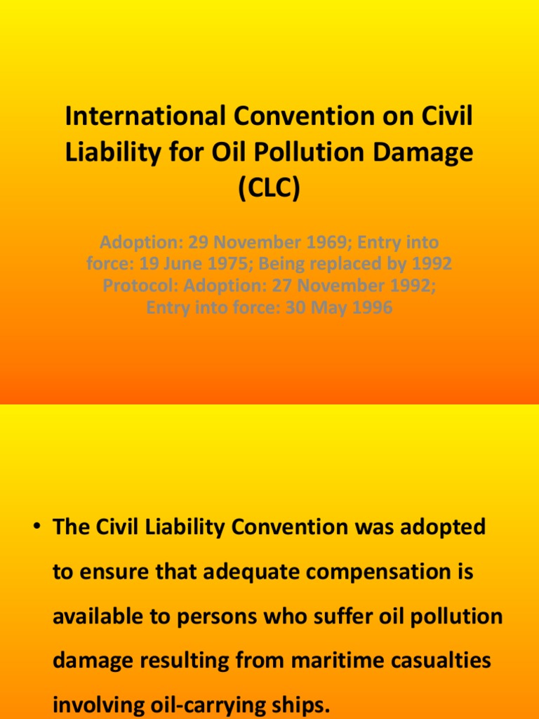 International Convention On Civil Liability For Oil Pollution | PDF ...