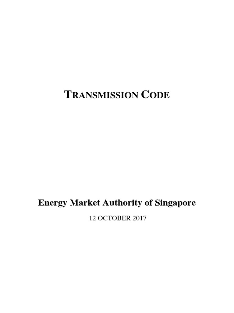 Transmission Code - 12 Oct 2017 Final | PDF | Electric Power ...