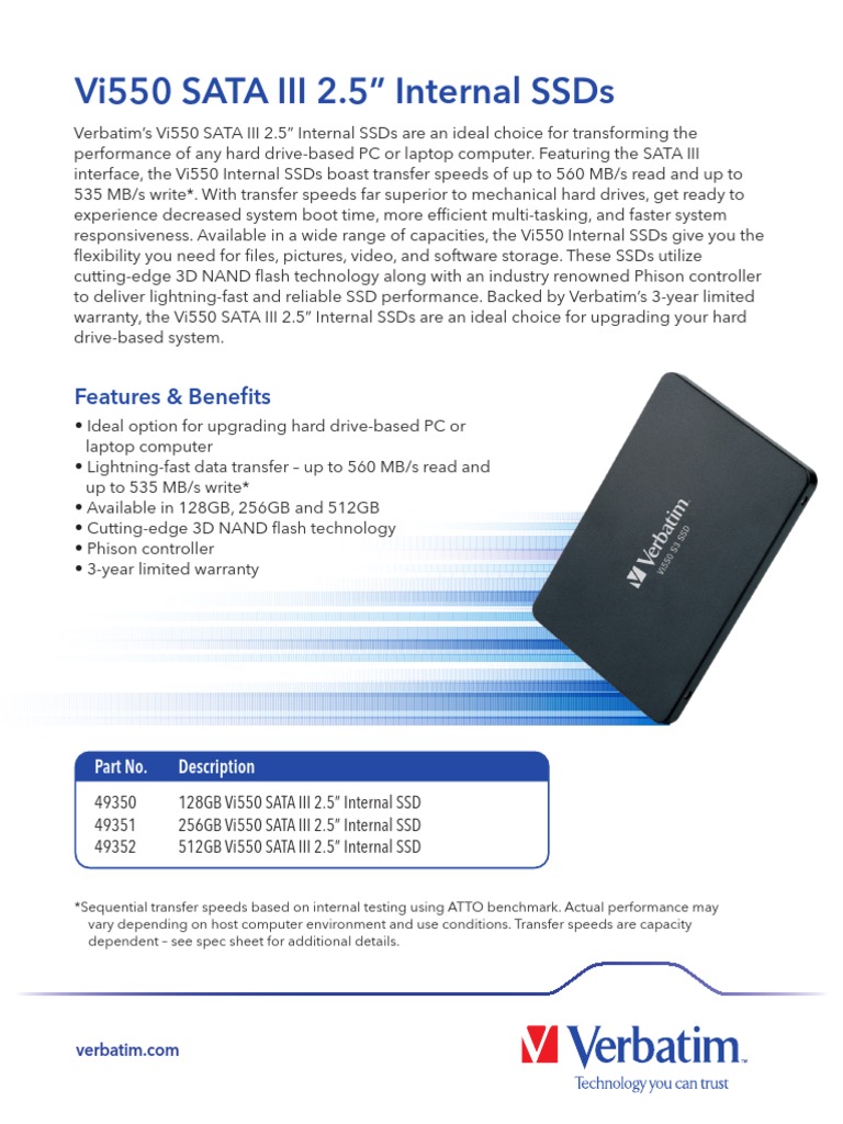 Technical Specifications For SSD | PDF