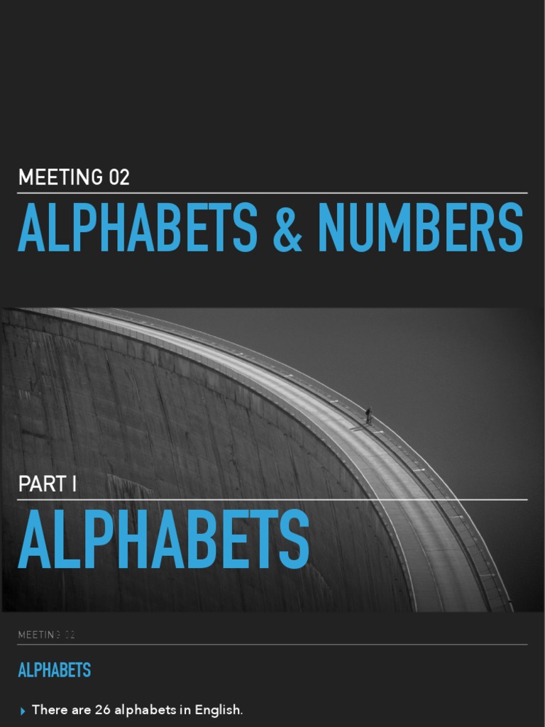 English Alphabets and Numbers Guide | PDF