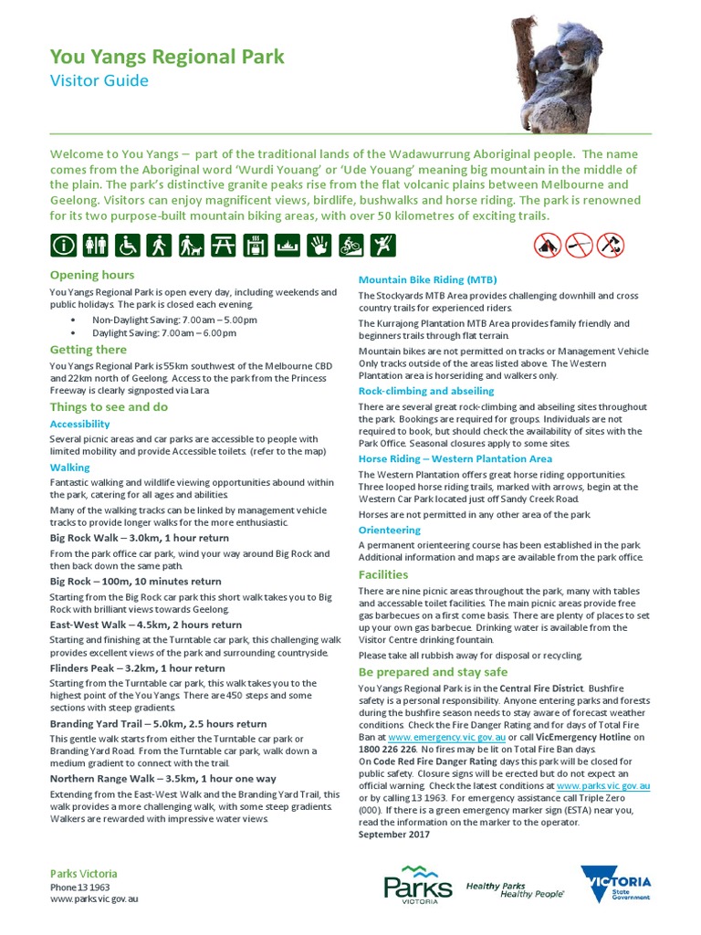 You Yangs Regional Park: Visitor Guide | PDF | Trail | Parks