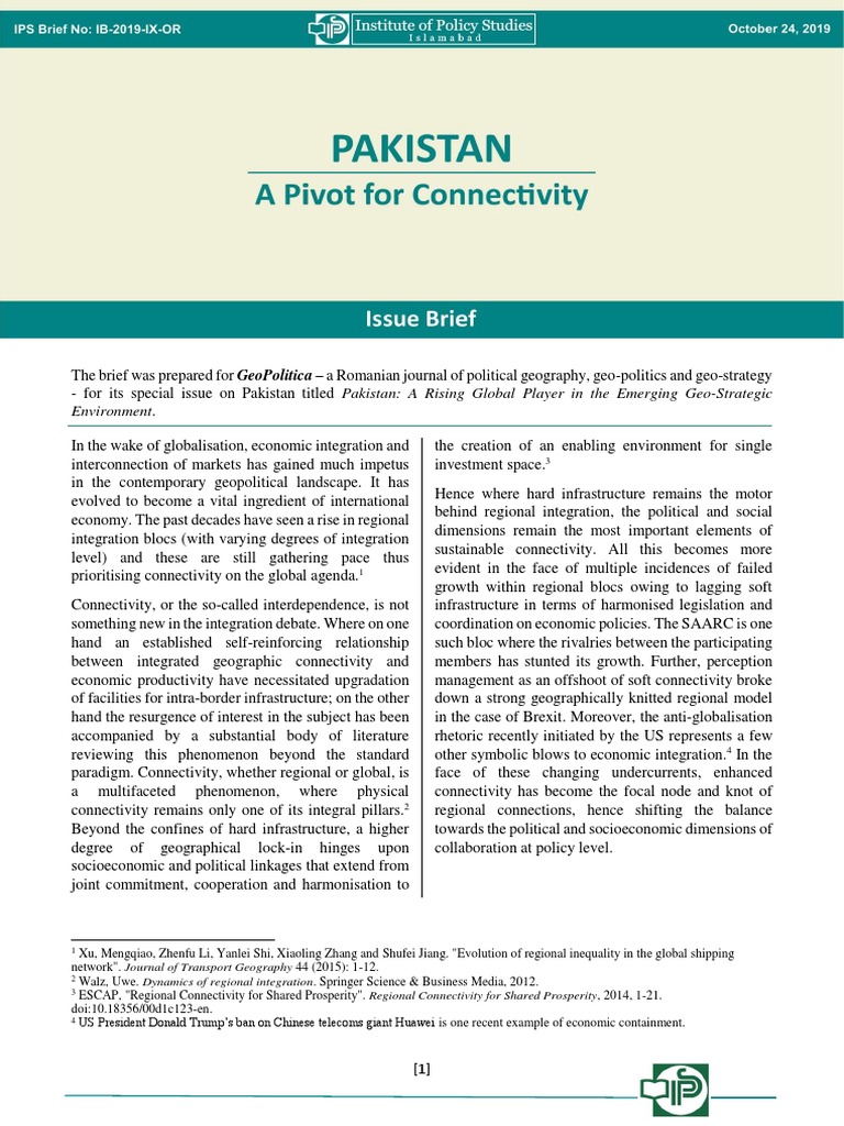 CPEC: Pakistan's Role in Global Connectivity | PDF | Regional ...
