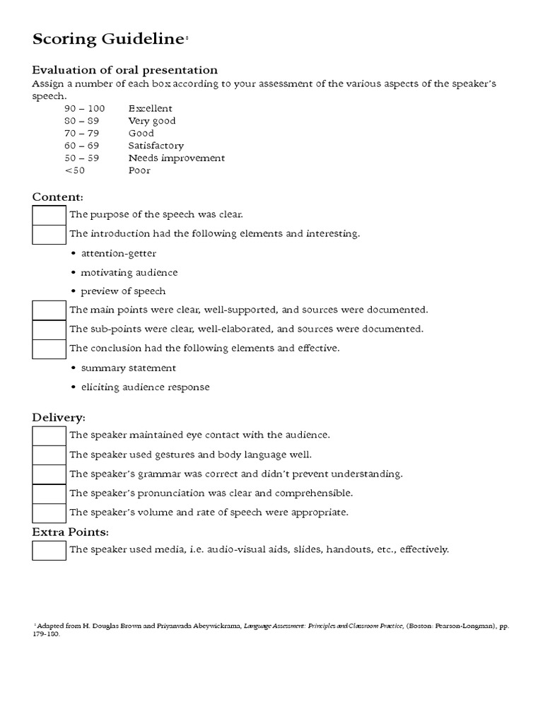 Scoring Guideline | PDF