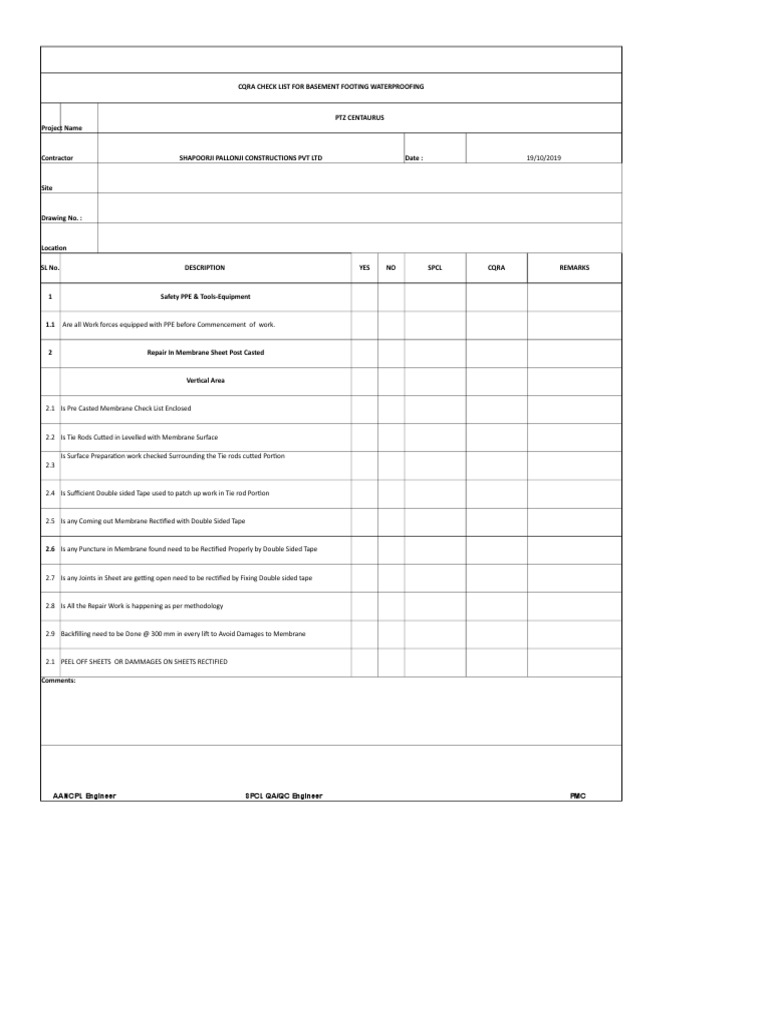 Footing Checklist | Download Free PDF | Civil Engineering | Economic ...