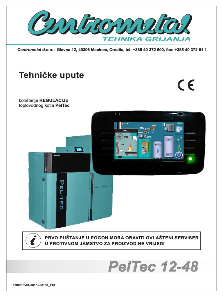 Centrometal PelTec Regulacija Tehnicke Upute | PDF