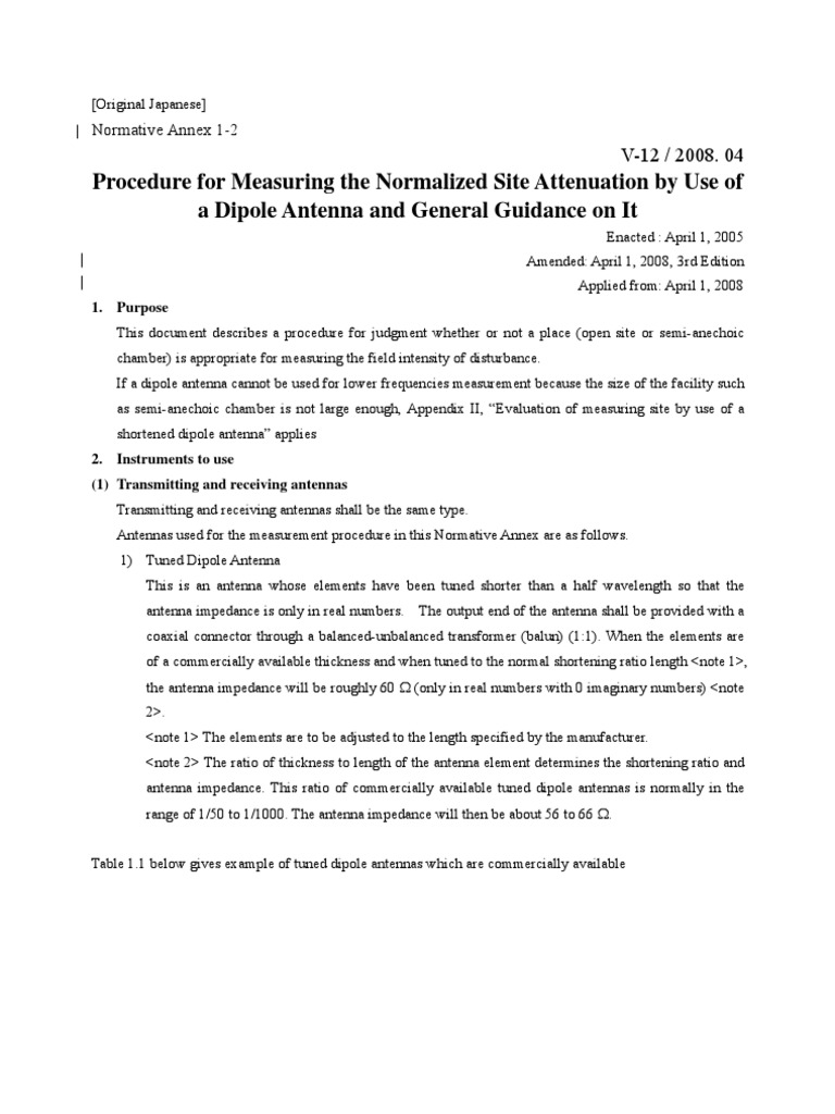 NSA Measurement Method | PDF | Antenna (Radio) | Coaxial Cable