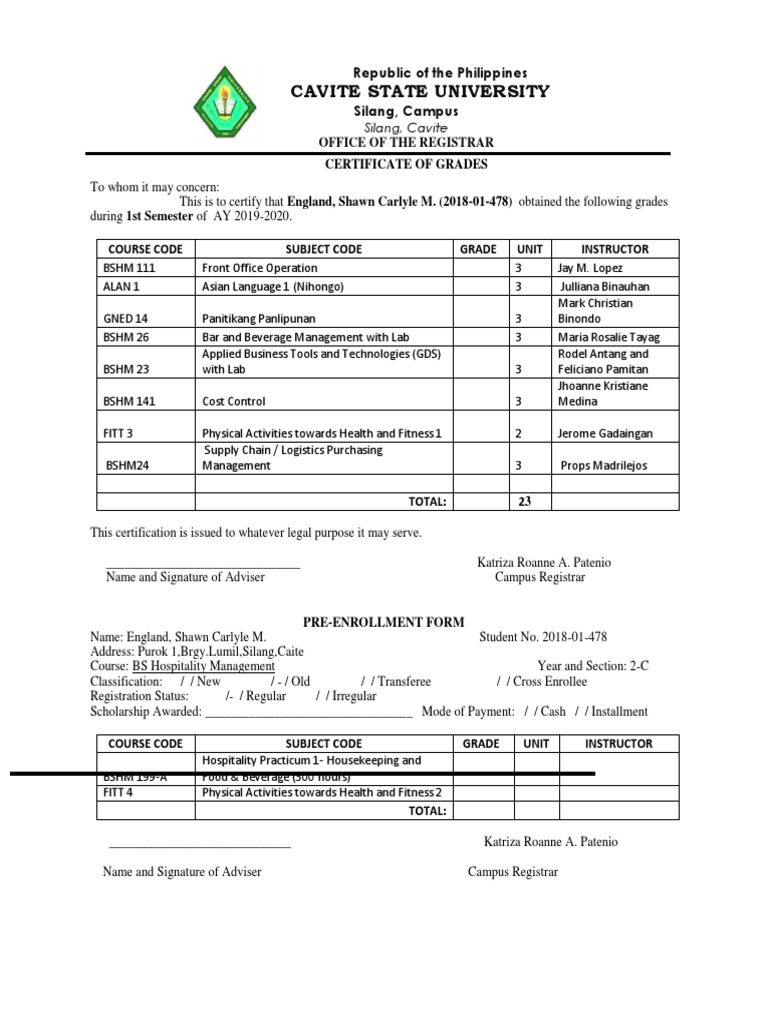 Cavite State University: Republic of The Philippines Silang, Campus ...