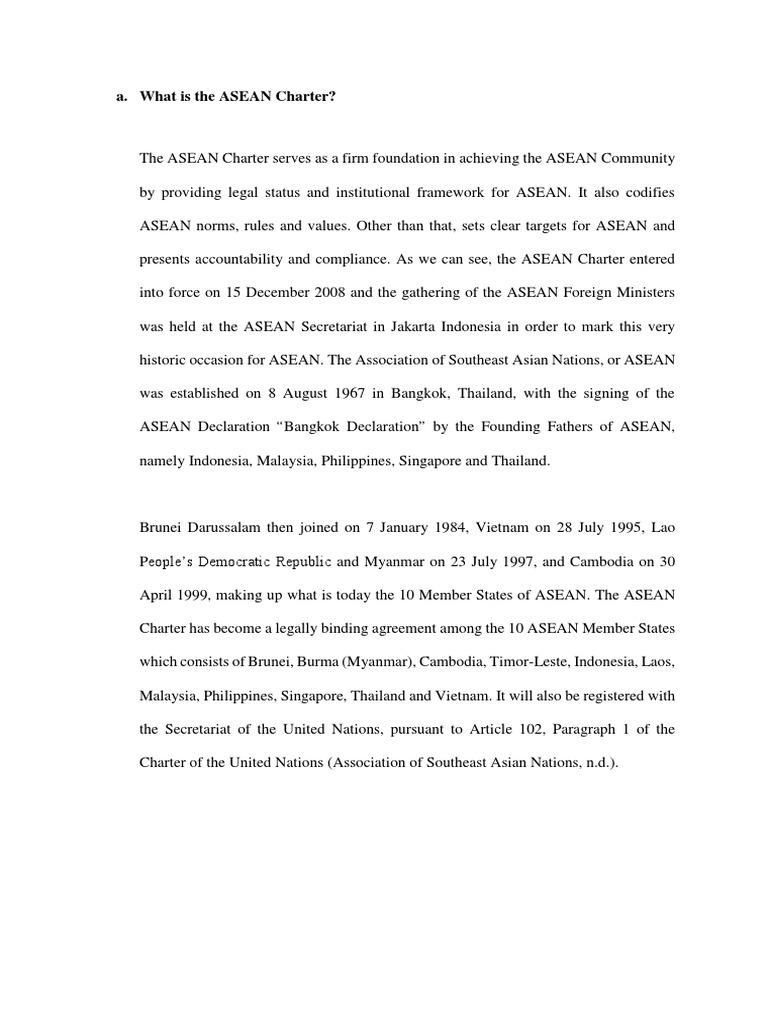 What Is The ASEAN Charter | PDF