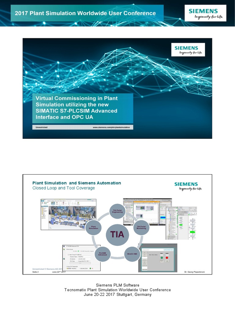 Virtual Commissioning in Plant Simulation Utilizing The New SIMATIC S7 ...