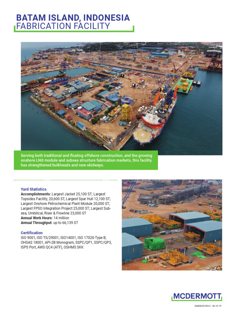 Fabrication Facility: Batam Island, Indonesia | PDF | Crane (Machine ...