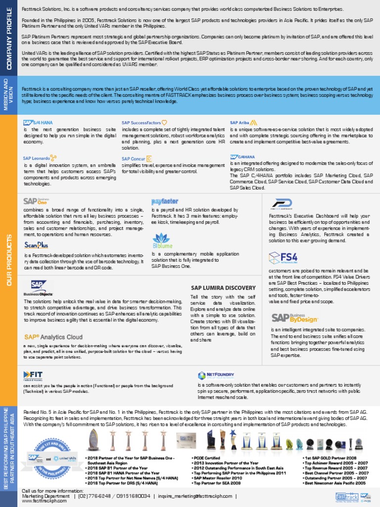 FTSI Company Profile All Products 2019 | PDF | Sap Se | Customer ...