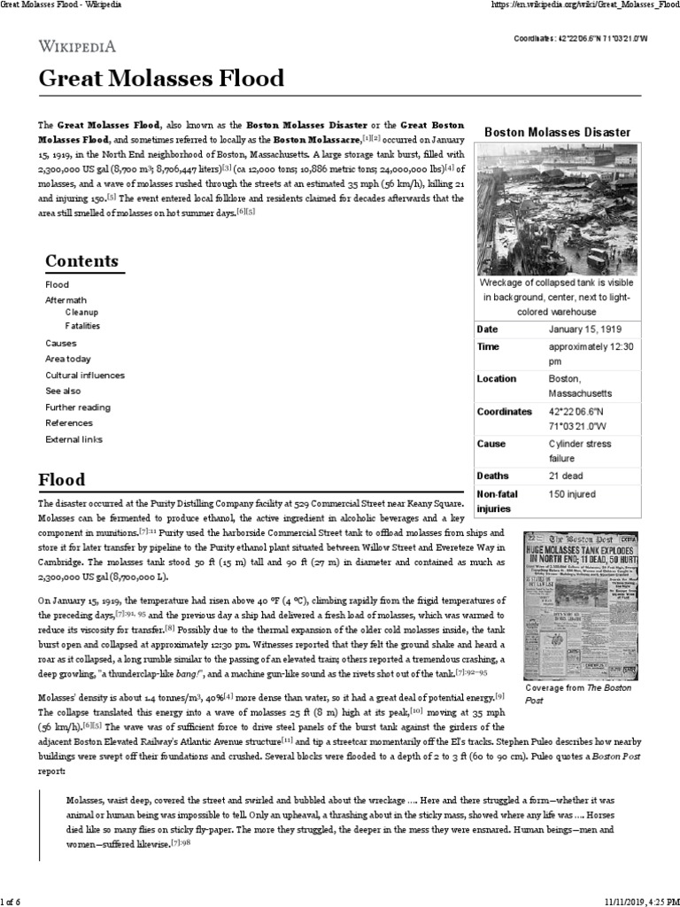 Great Molasses Flood | PDF | Nature