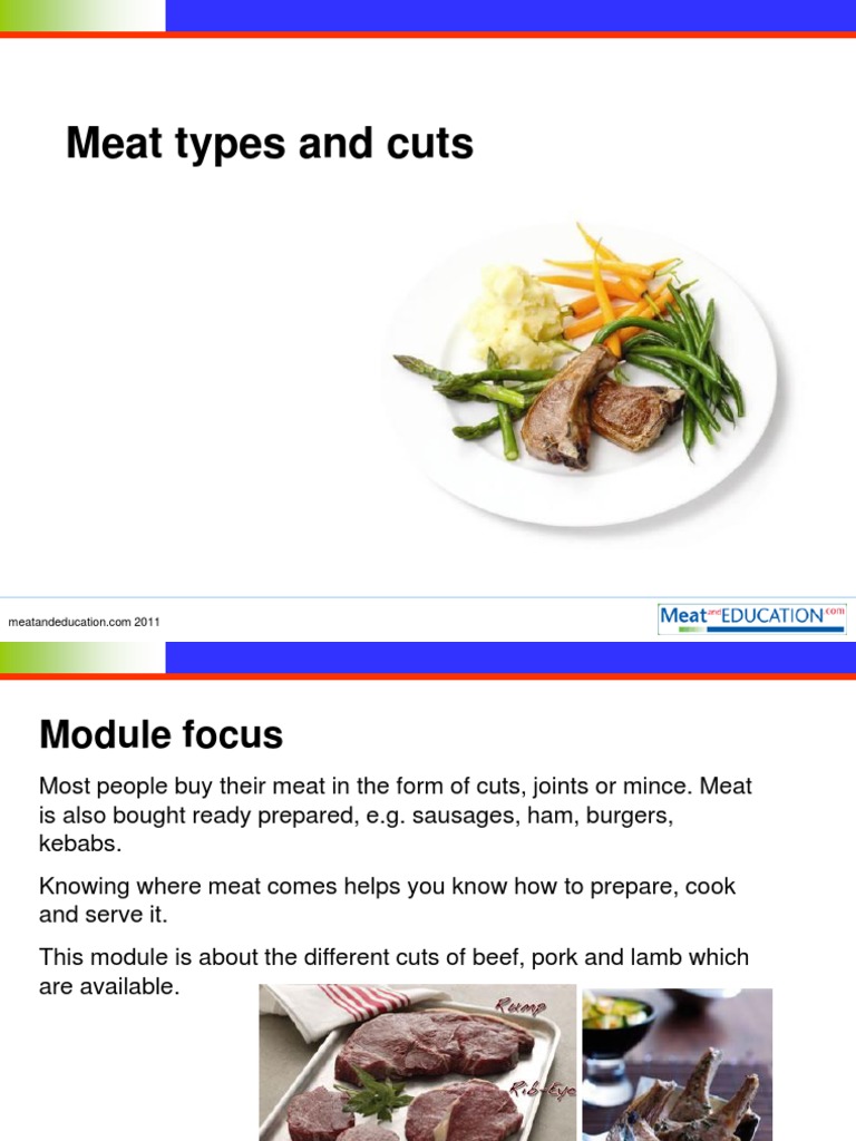 Meat Cut Guide for Slow Cooking & Tenderness | PDF | Offal | Roasting