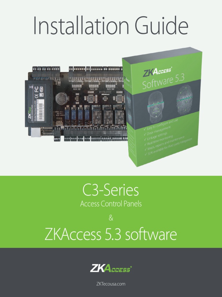 Installation Guide: C3-Series Zkaccess 5.3 Software | PDF | Access ...