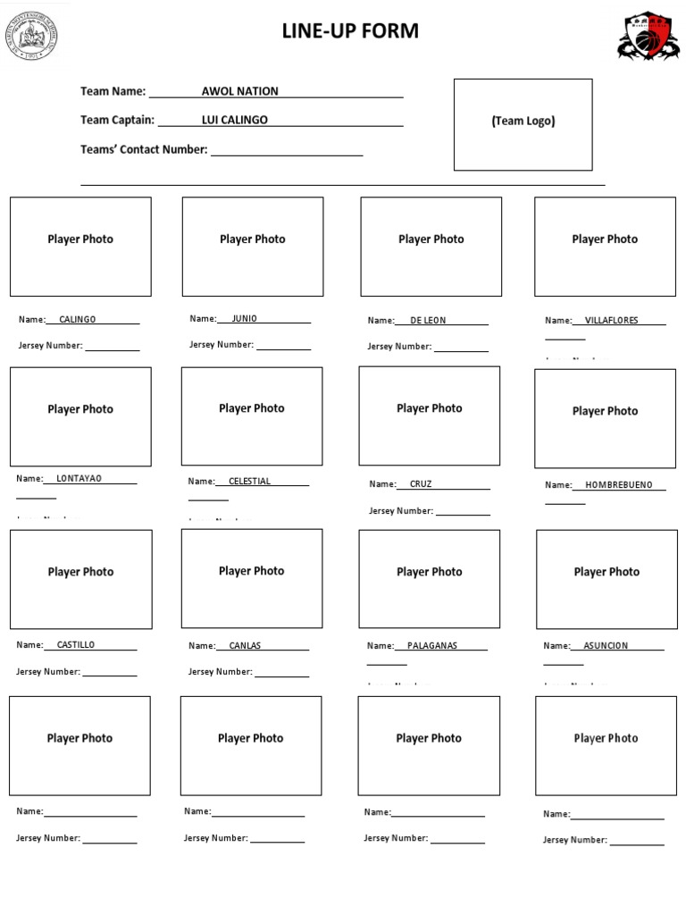 Line Up Form Awol Nation | PDF