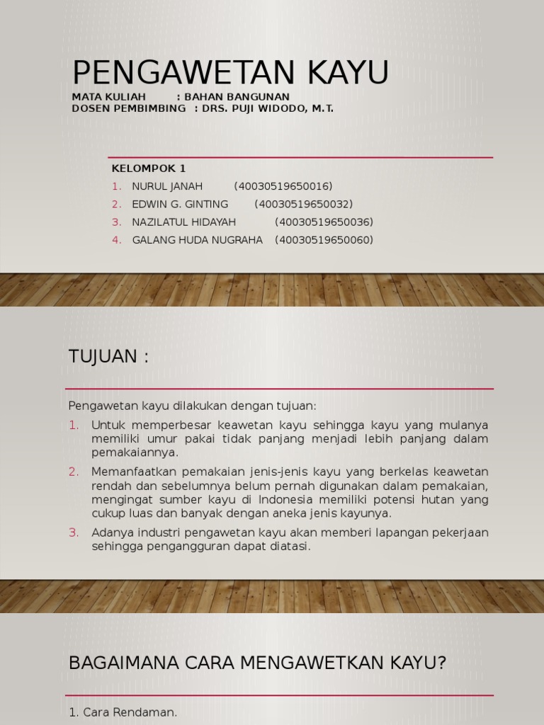 Teknik Pengawetan Kayu Efektif | PDF