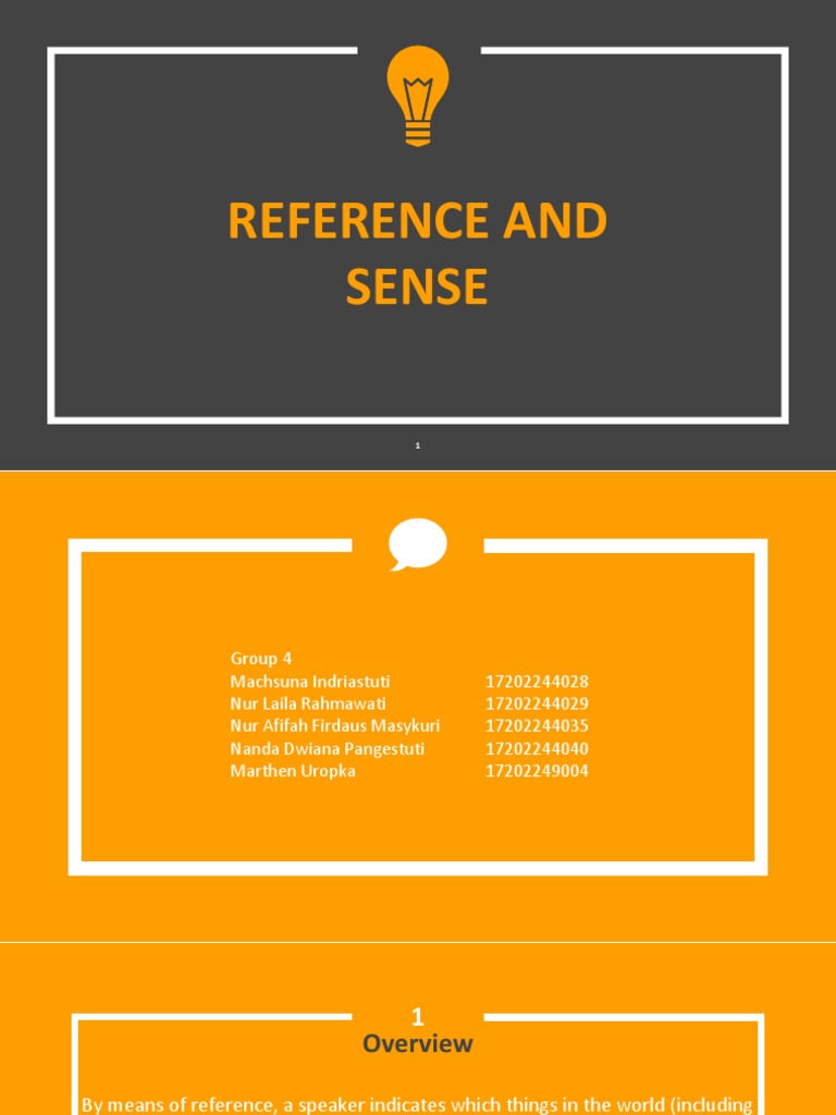 Group 4 - Reference and Sense | PDF | Semantics | Interpretation (Philosophy)