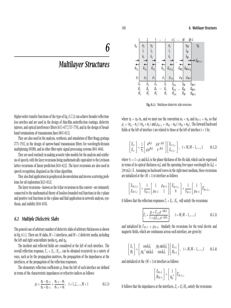 ch06 Multilayer Structures PDF | PDF | Mirror | Refractive Index