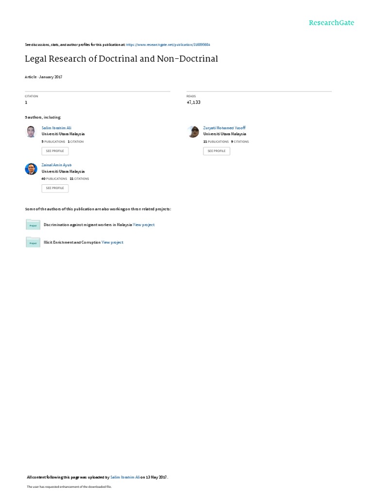 Legal Research of Doctrinal and Non-Doctrinal: January 2017 | PDF ...