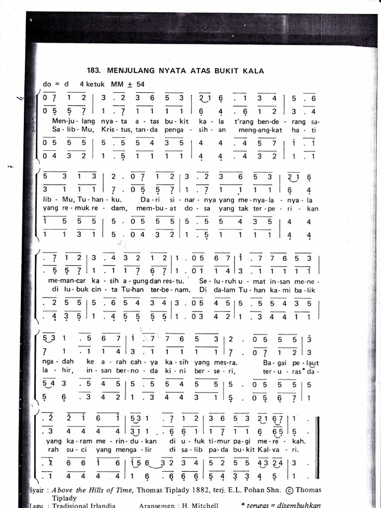 KJ 183 - Menjulang Nyata Atas Bukit Kala | PDF