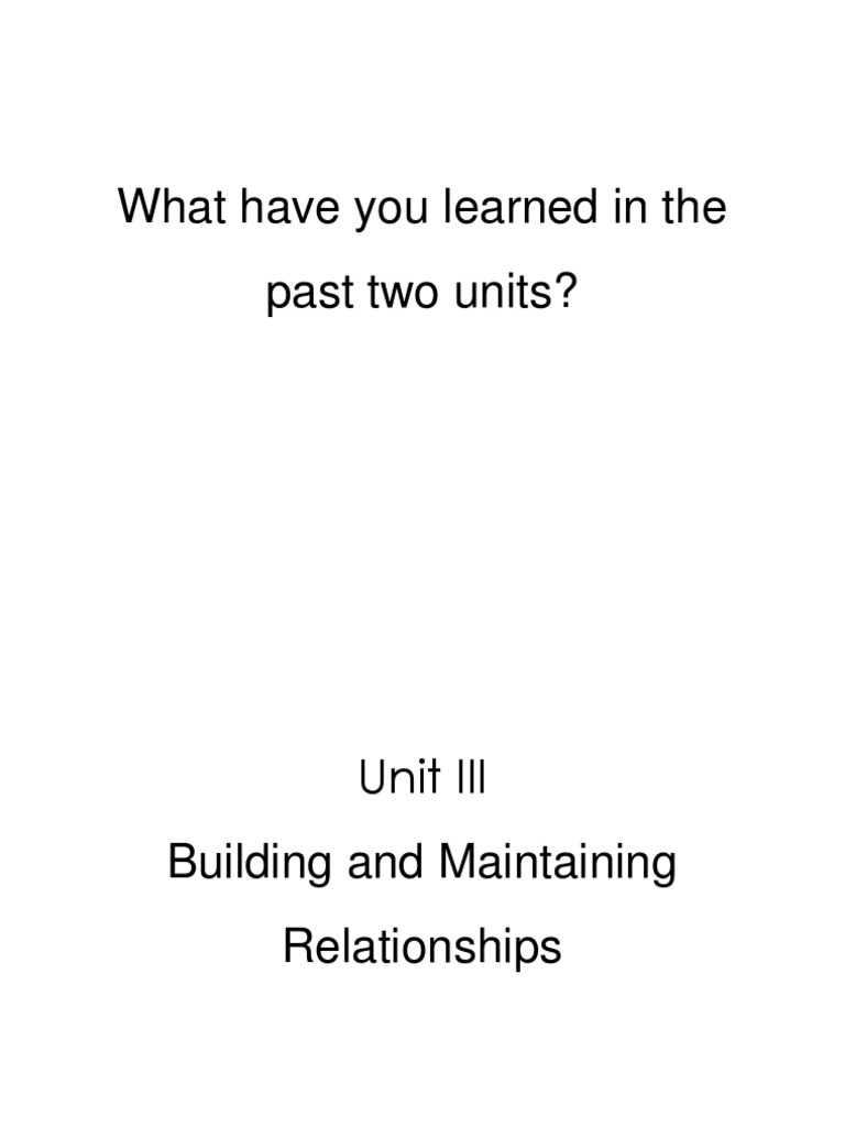 Module 9 Personal Relationships | PDF | Human Sexual Activity | Adolescence