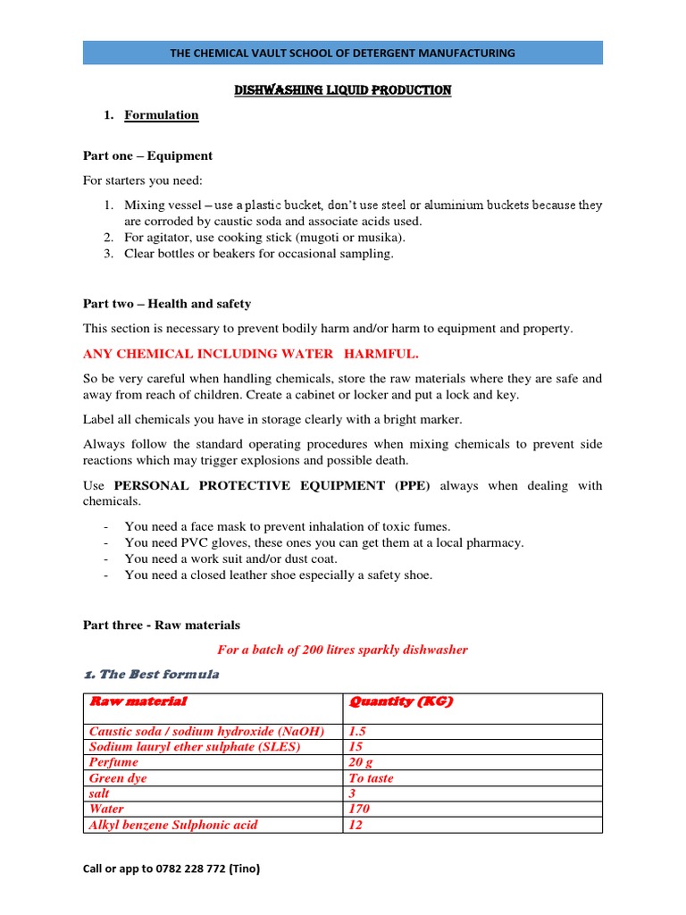 Detergent and Cleaning Product Formulas | PDF | Sodium Hydroxide ...
