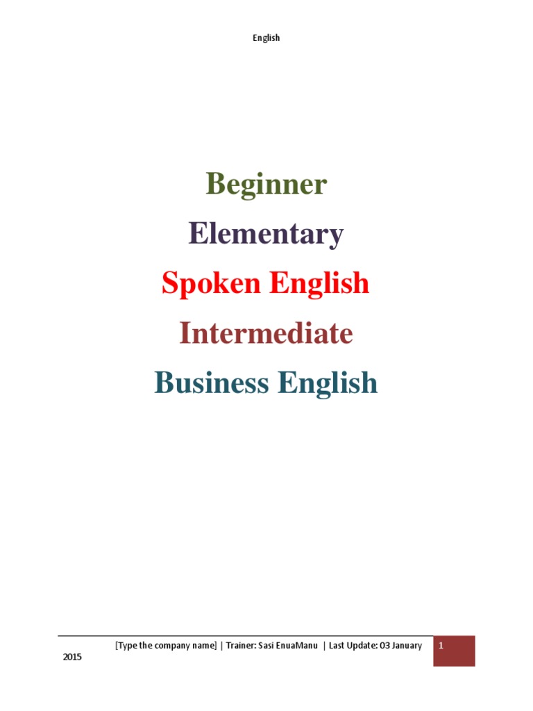 Beginner: Elementary | PDF