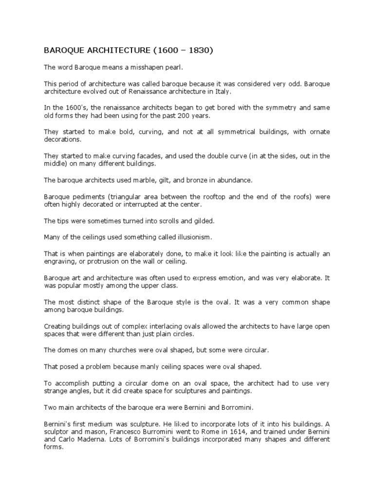 Baroque Architecture 1600-1830 | PDF | Baroque | European Art