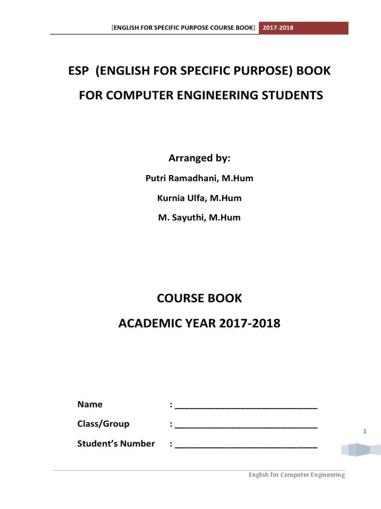 Esp (English For Specific Purpose) Book For Computer Engineering ...