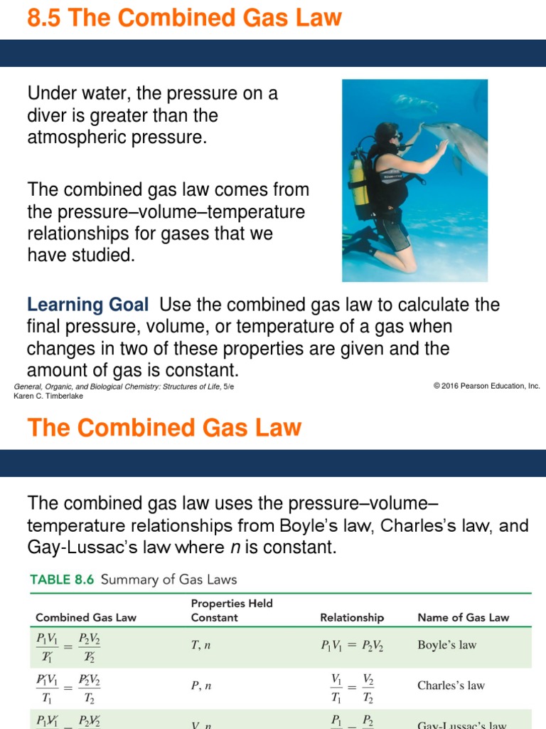 CH8 5 Combined Gas Laws GOB Structures 5th Ed | PDF | Gases ...