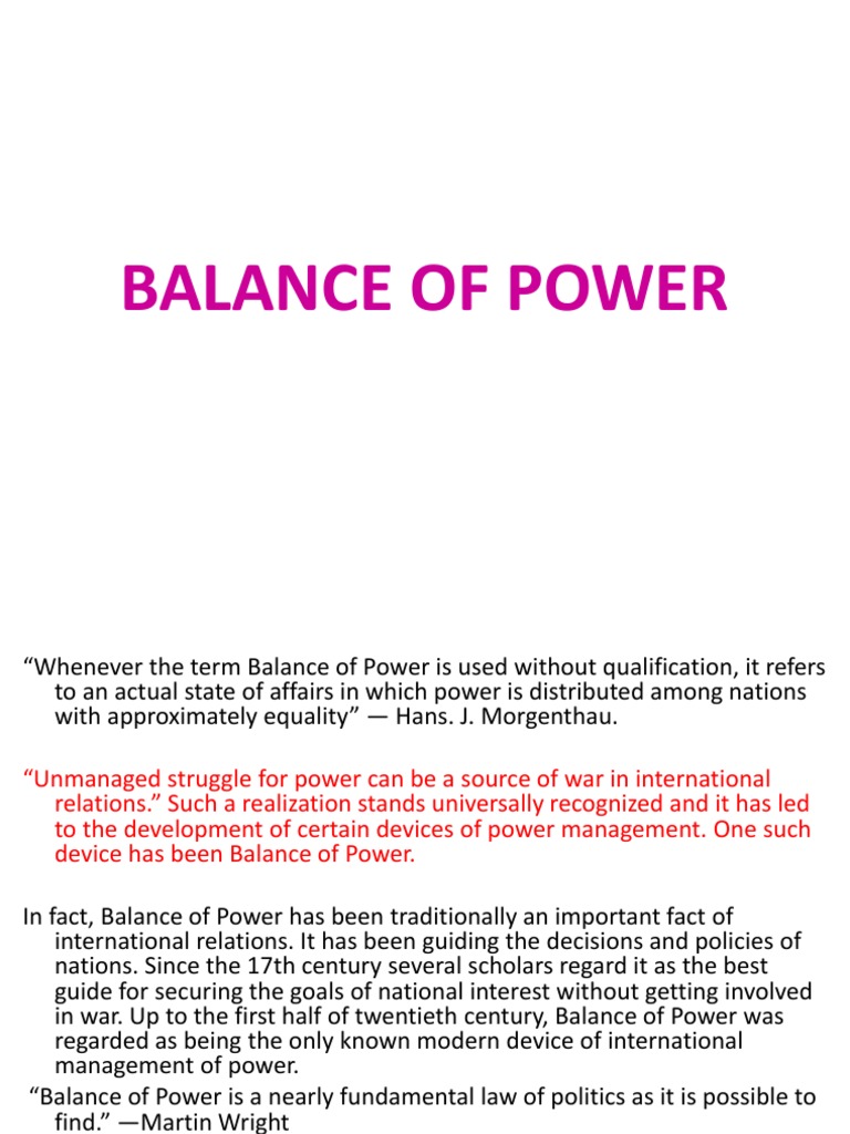 Balance of Power | PDF | Arms Control | International Security