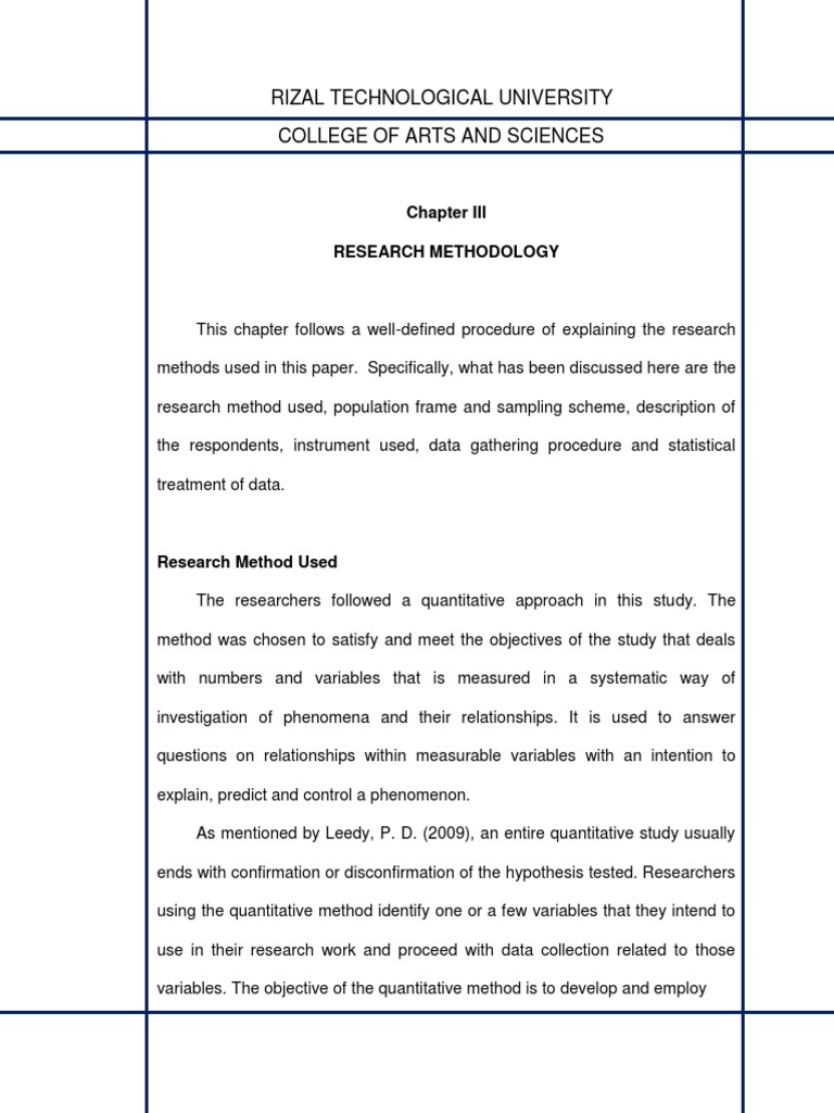 Rizal Technological University College of Arts and Sciences: Research ...