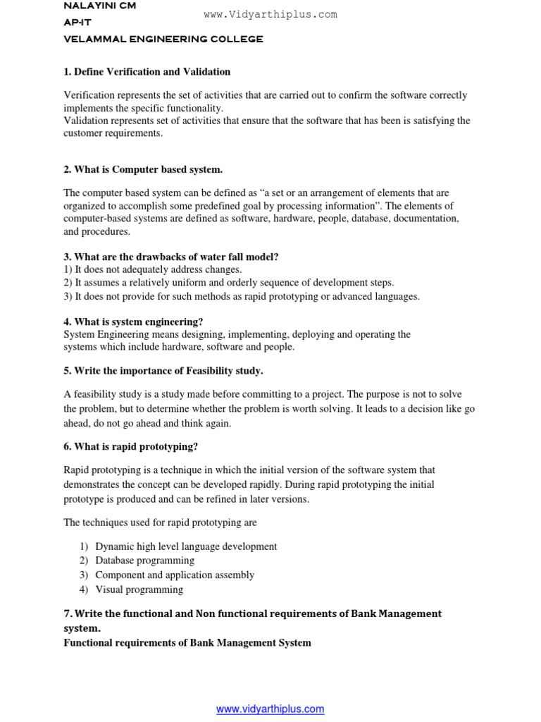 Software Engineering Important Question | Download Free PDF | Software Prototyping | Software ...