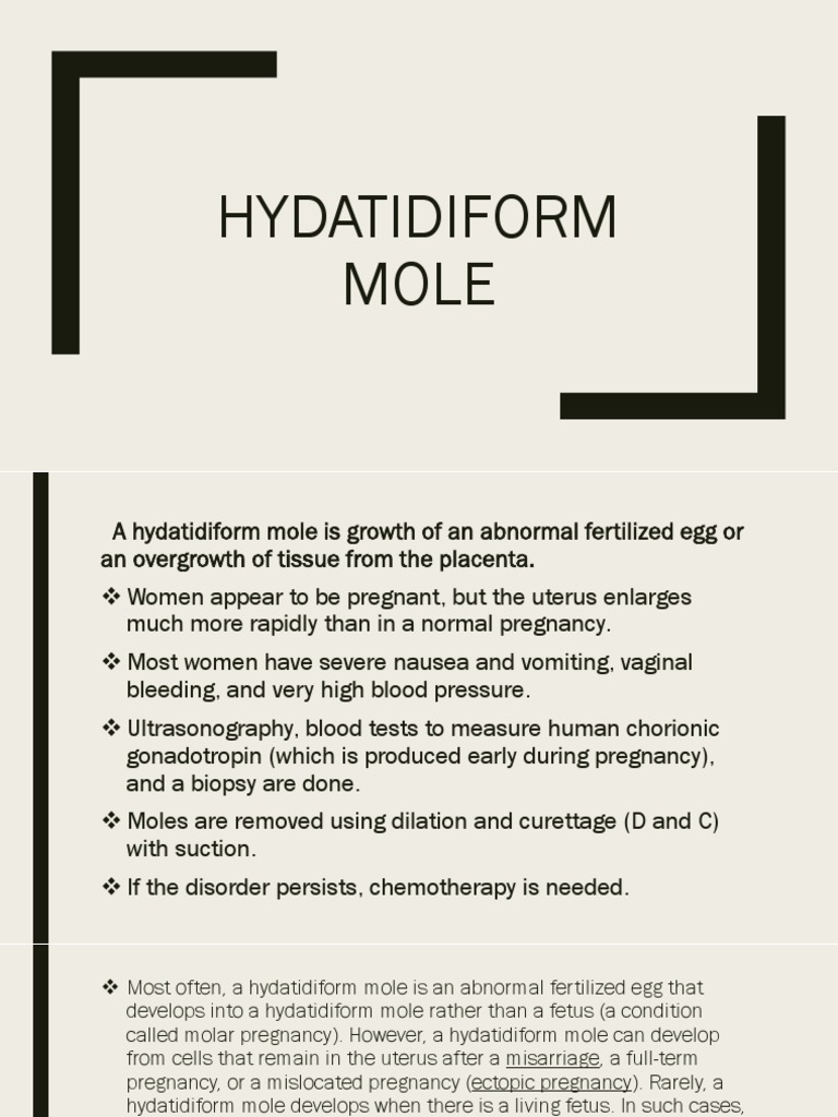 Hydatidiform Mole | PDF | Pregnancy | Women's Health