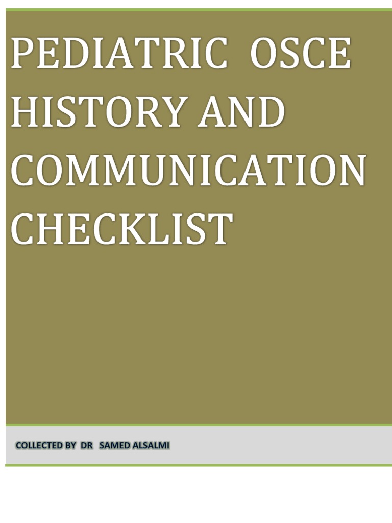 Pediatric Osce History and Communication Checklist-1 | PDF | Asthma | Cough