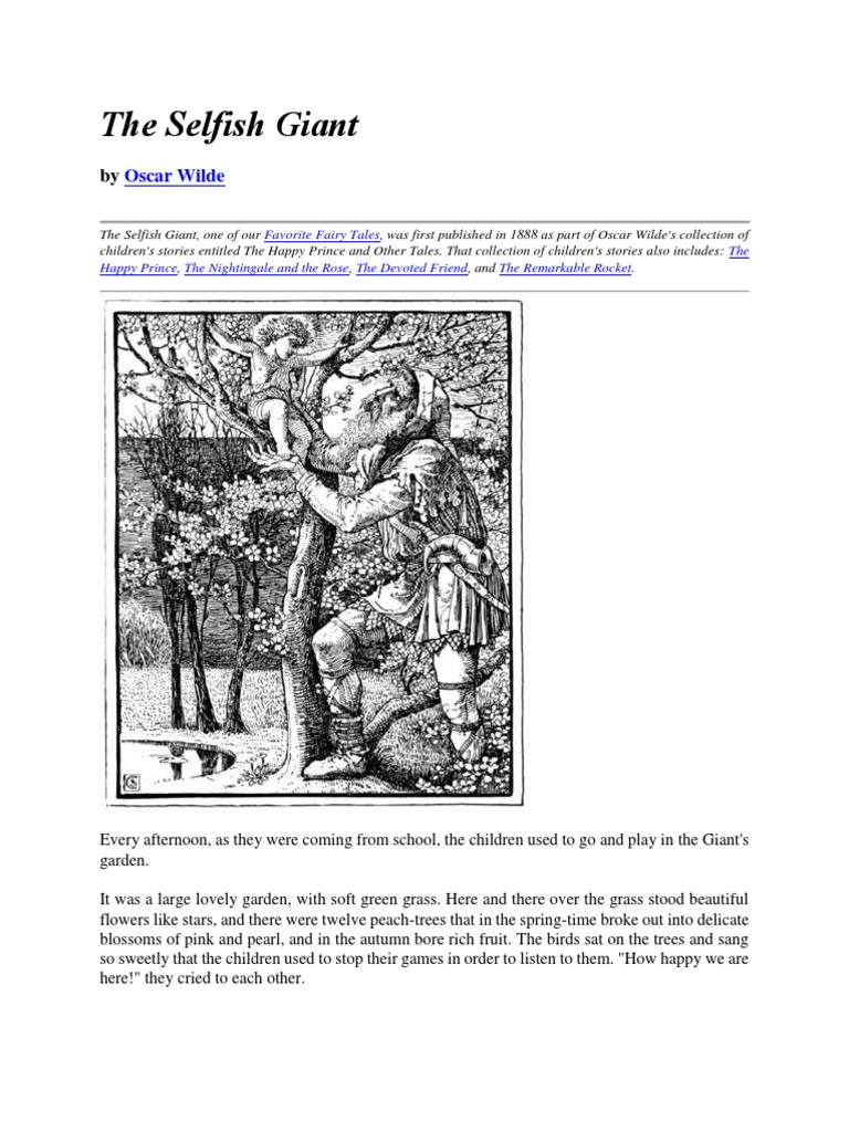 The Selfish Giant: Oscar Wilde | PDF | The Happy Prince And Other Tales