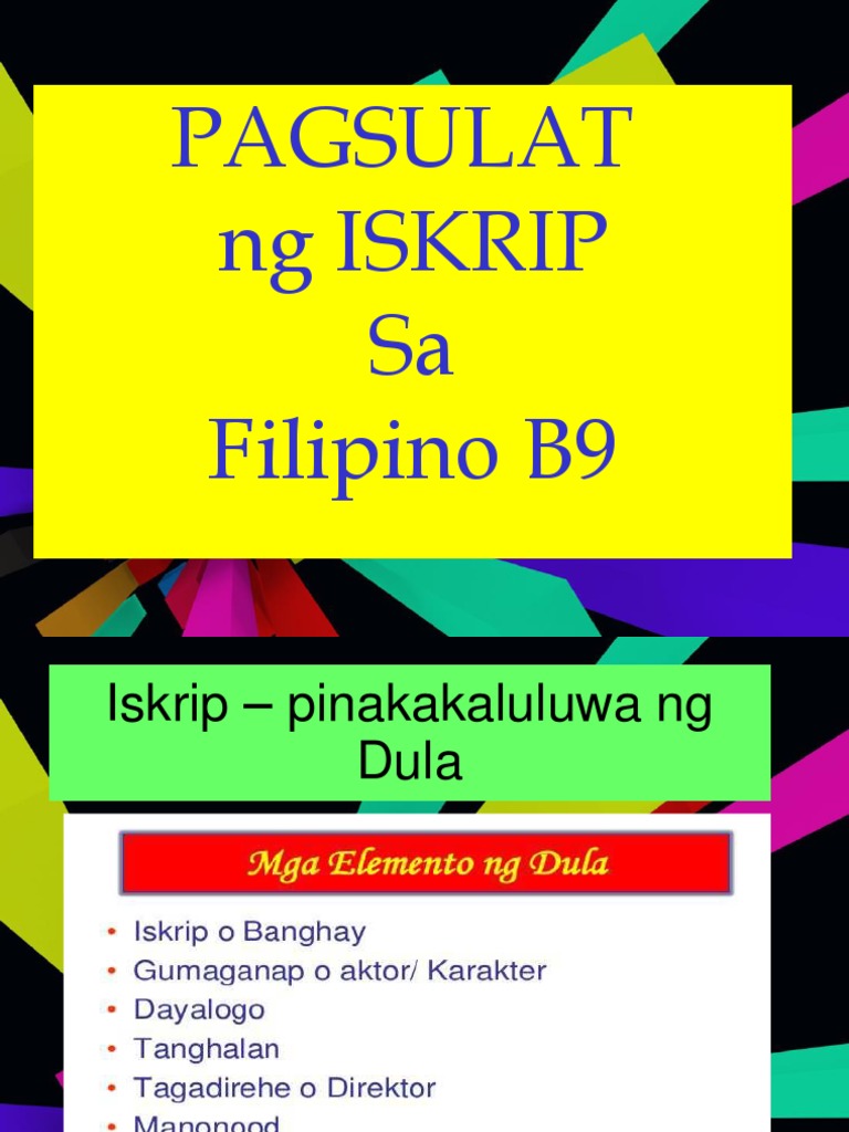 Pagsulat Ng Iskrip Nov 15 2017